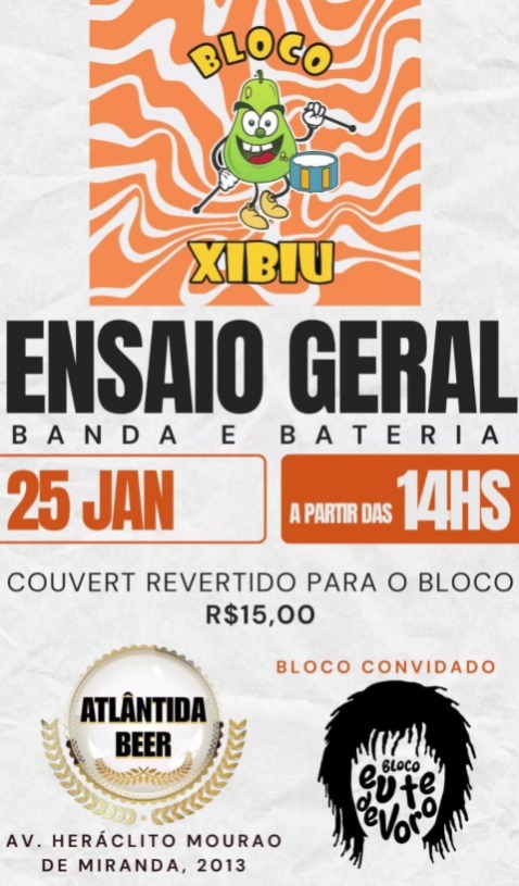 Ensaio 2025 - Bloco Xibiu | Portal Oficial de Belo Horizonte